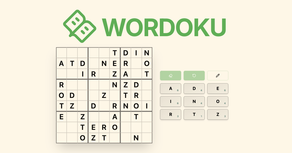 Play Wordoku Online – Free Word Sudoku Puzzle Game
